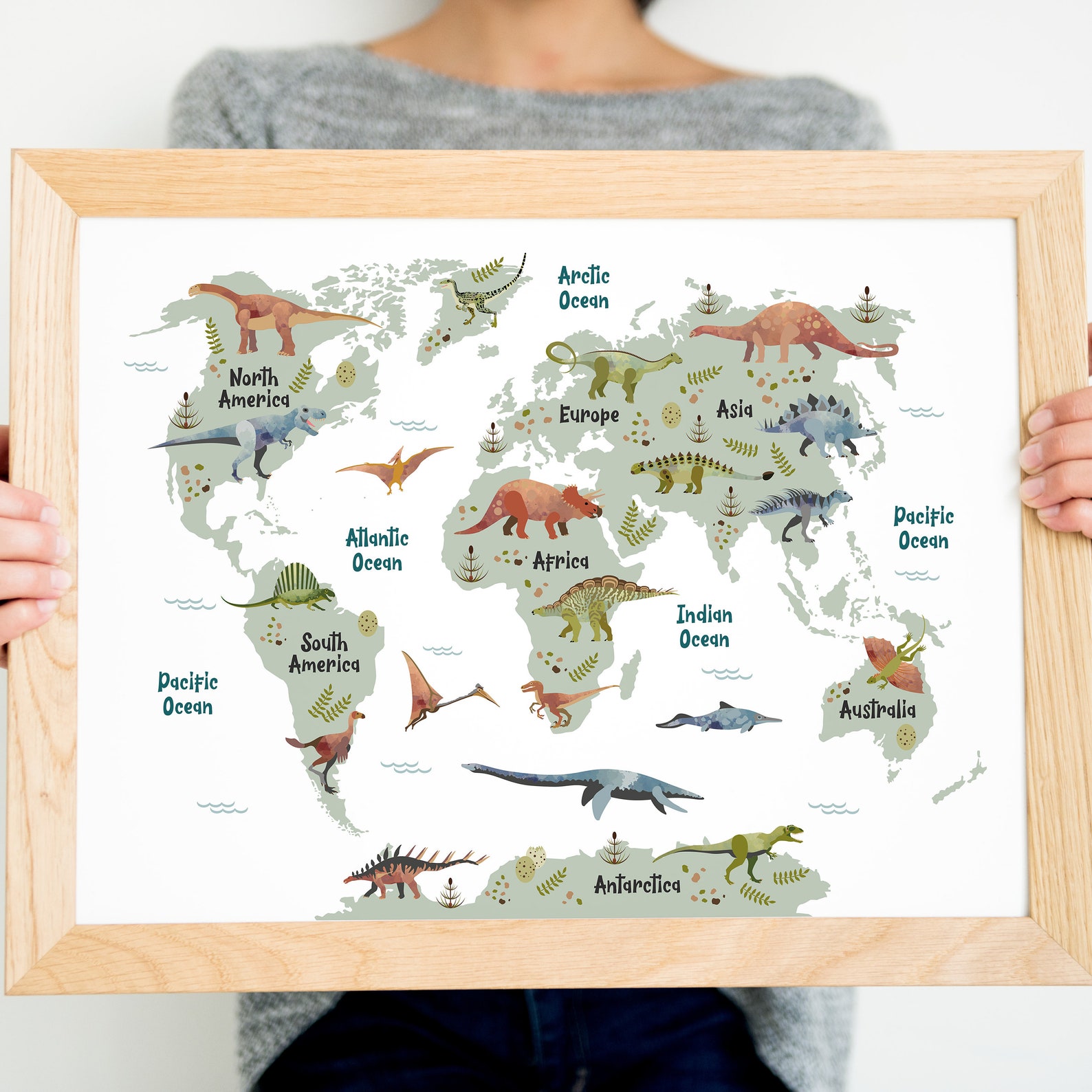 Dinosaur World Map Poster Dinosaur Wall Art Dinosaur Wall - Etsy Canada
