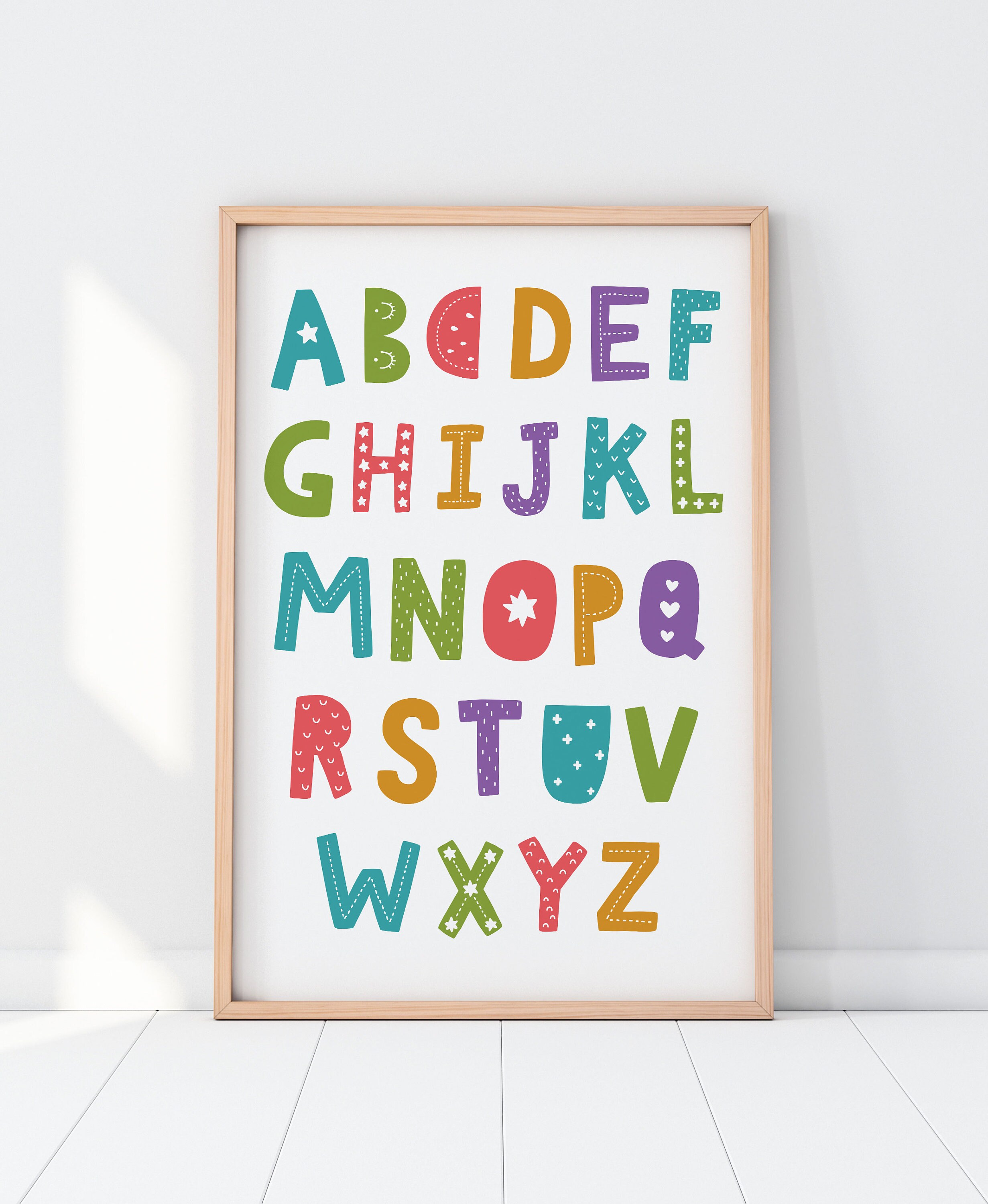 Nursery Wall Art, Alphabet, Printable, Rainbow, Nursery Decor, Baby ...