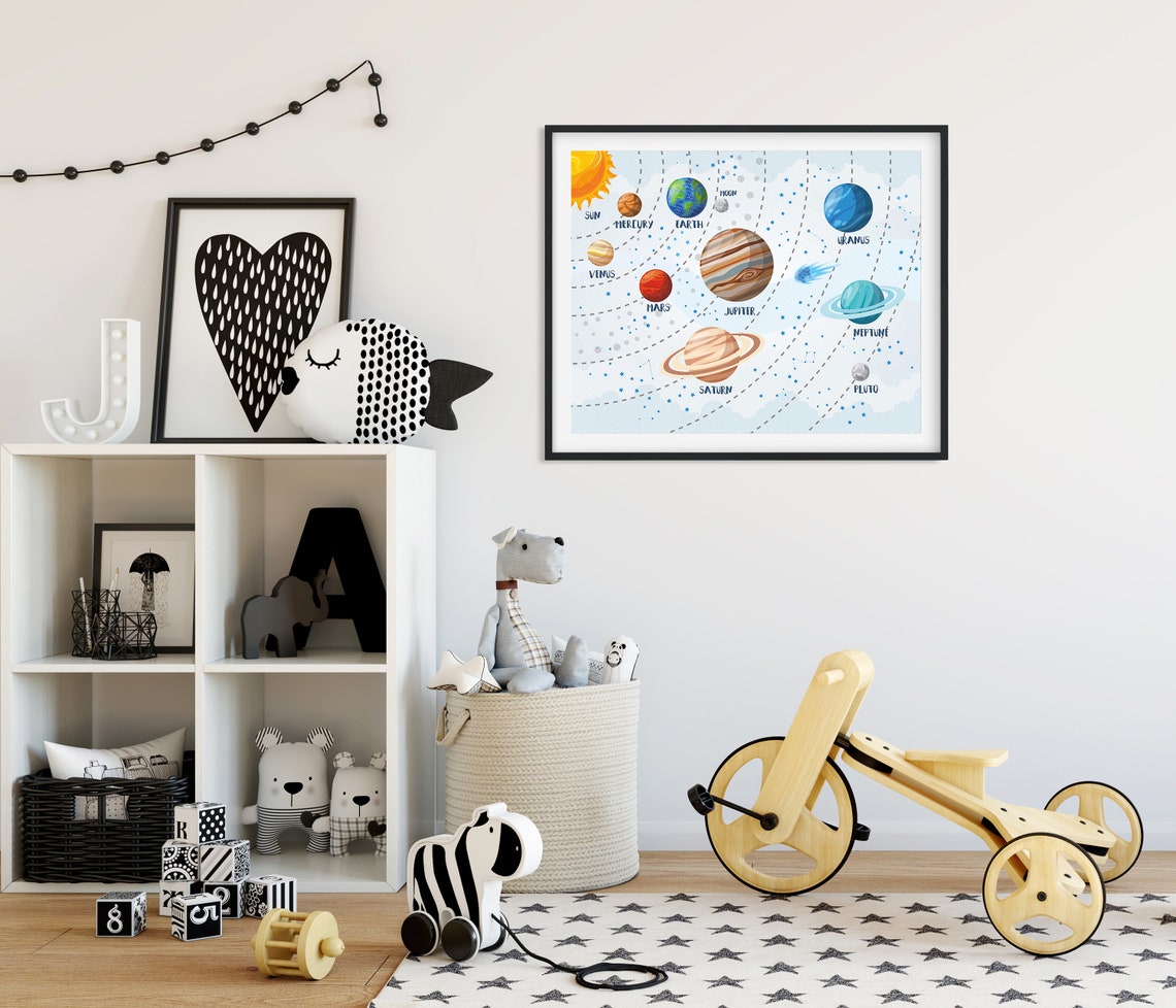 Light Solar System Print Solar System Art Astronomy Print - Etsy