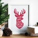 Reindeer Print, Printable Christmas Wall Art, Holiday Decor Print - Etsy UK