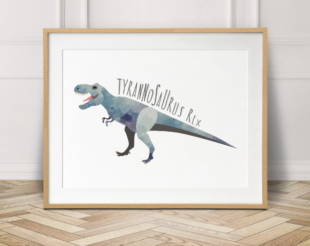 T-rex, Watercolor Dinosaur, Dinosaur Nursery Prints, Dinosaur Nursery ...