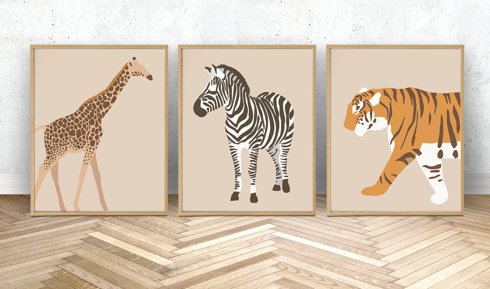 Set of 3 Safari Animal Prints, Perfect for a Jungle or Travel Theme ...