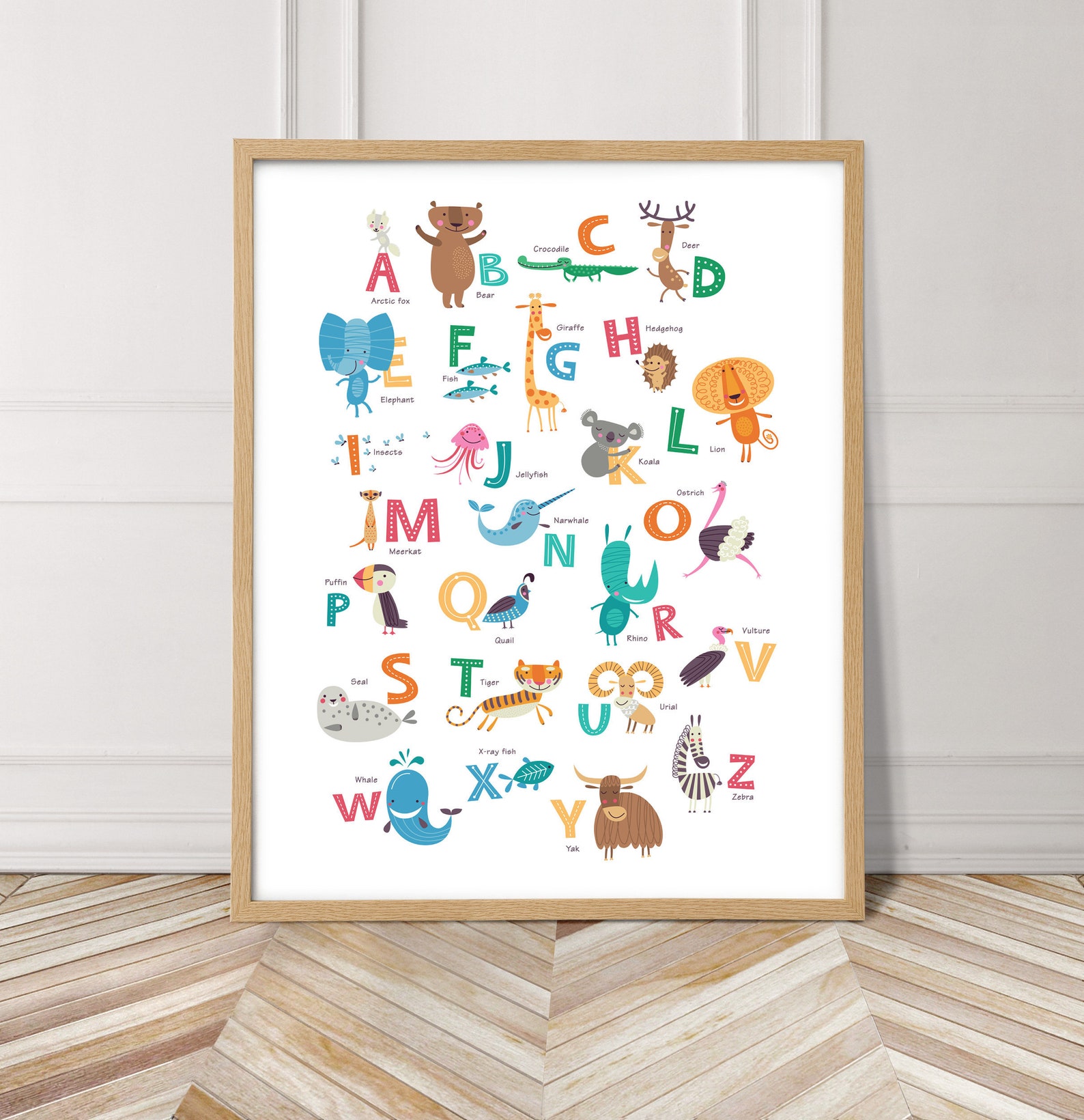 Animal Alphabet Print Alphabet Wall Art Printable Alphabet - Etsy