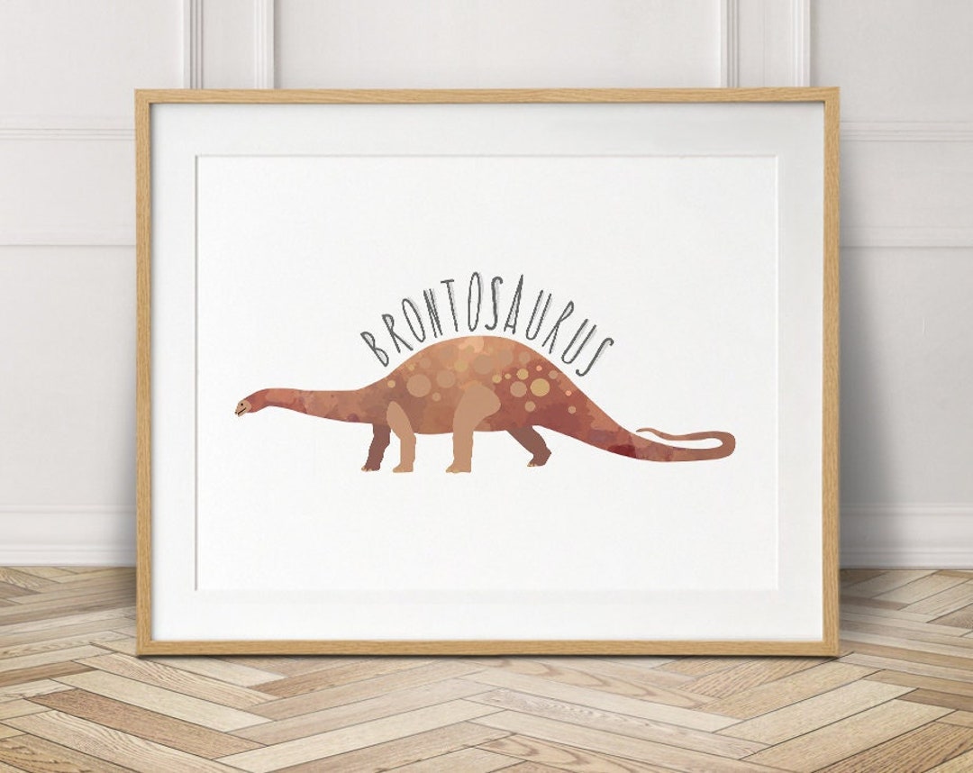 Brontosaurus Watercolor Dinosaur, Dinosaur Nursery Prints, Dinosaur ...