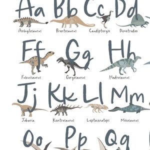 Dinosaur Alphabet Abc in Muted Colors, Perfect for a Dinosaur Theme ...
