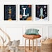 Space Wall Art Set of 3 Prints With Rocket, Solar System and Custom ...