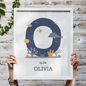 Set of 3 Ocean Prints - Abc Printable, Custom Baby Name Print, and ‘the ...