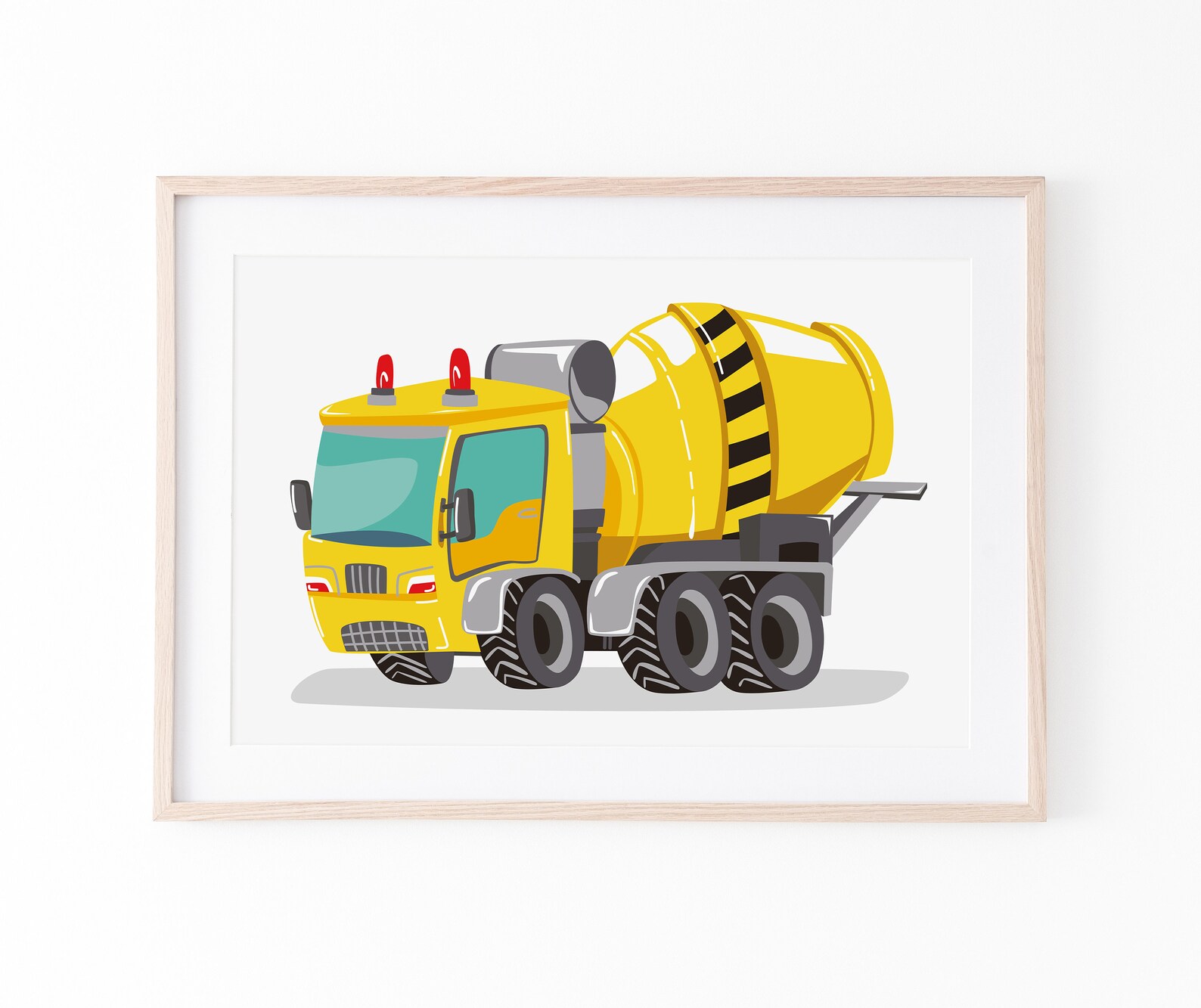 Art Prints Set of 4, Construction Wall Art, Construction Birthday Party ...