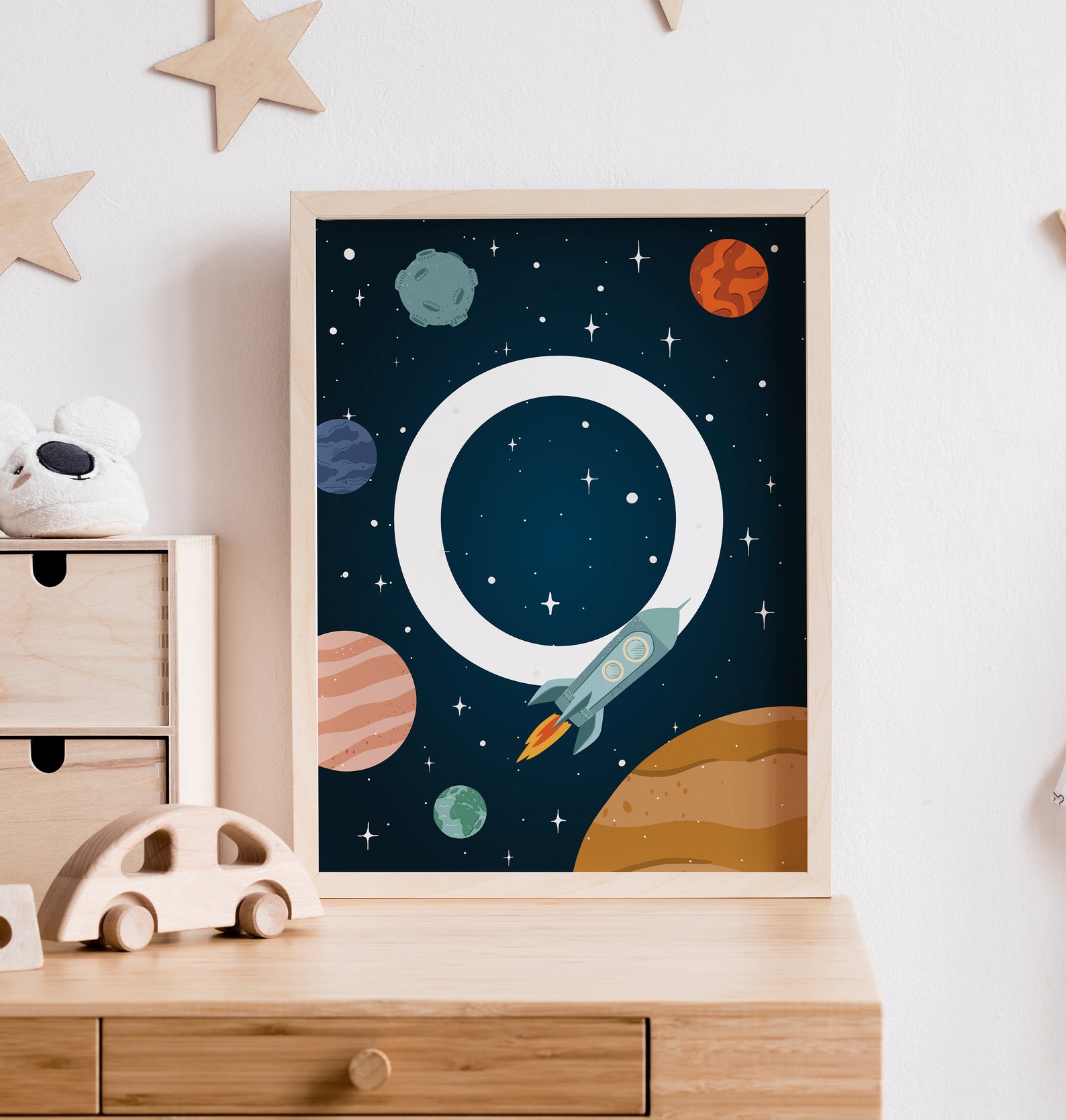 Letter O, Space Wall Art, Boy Nursery Decor, Baby Name - Etsy