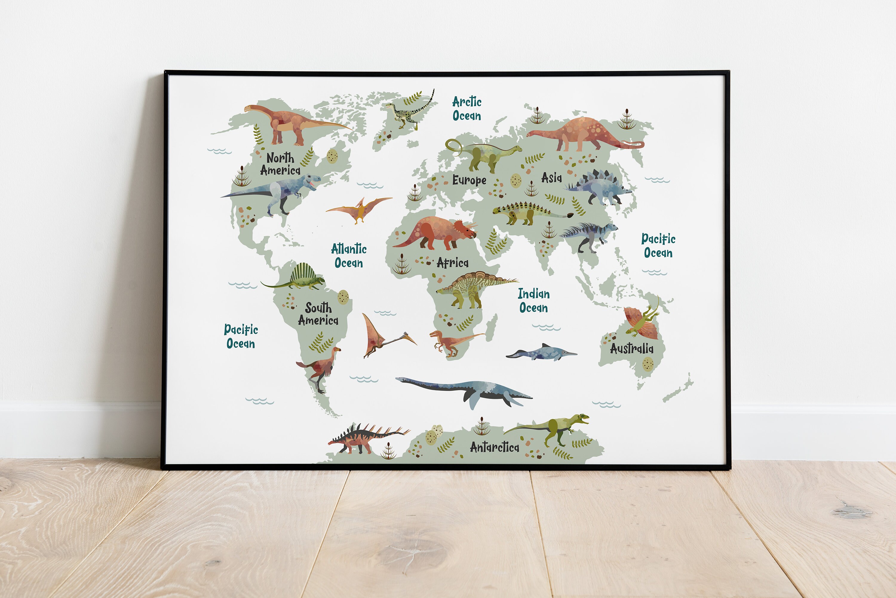 Dinosaur World Map Poster Dinosaur Wall Art Dinosaur Wall - Etsy Canada