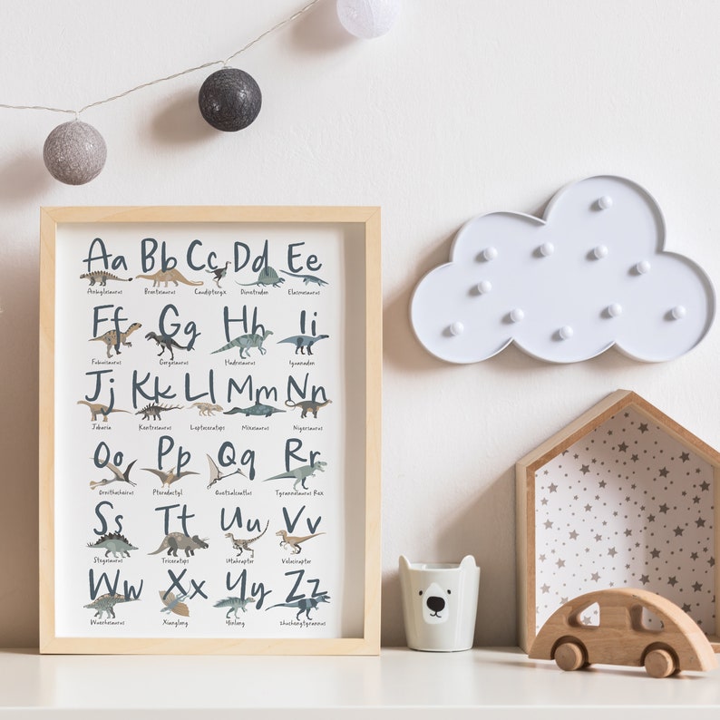 Dinosaur Alphabet Abc in Muted Colors, Perfect for a Dinosaur Theme ...