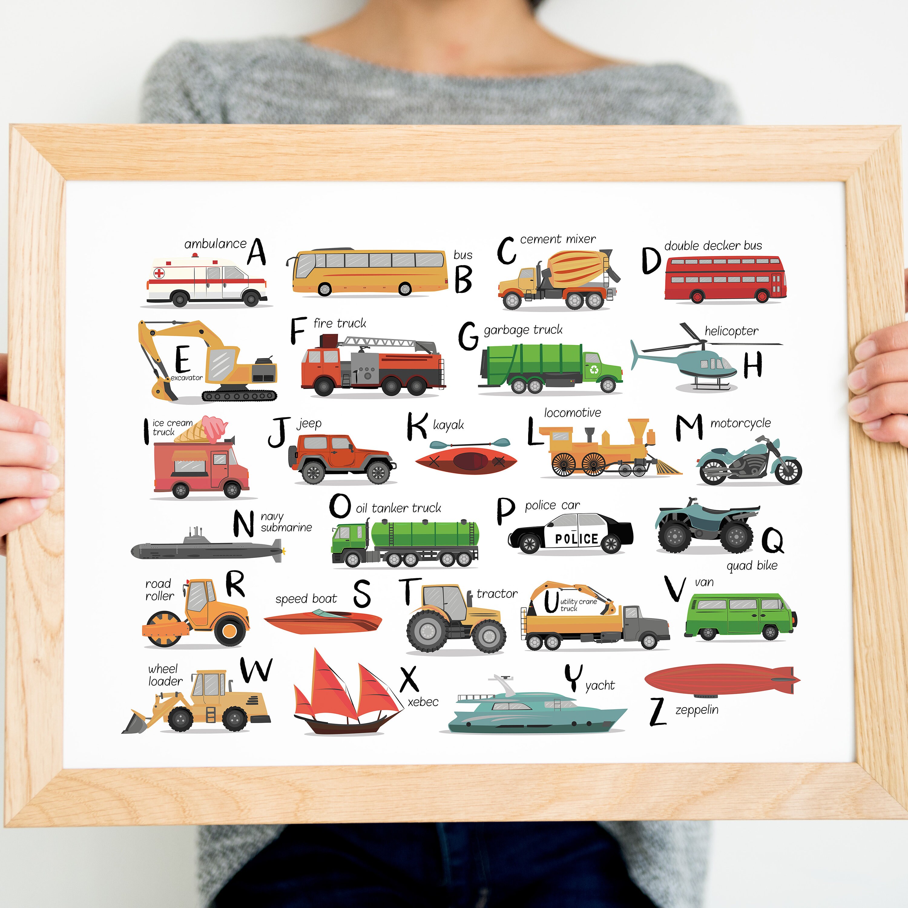 Transportation Alphabet Wall Art Alphabet Nursery Print - Etsy