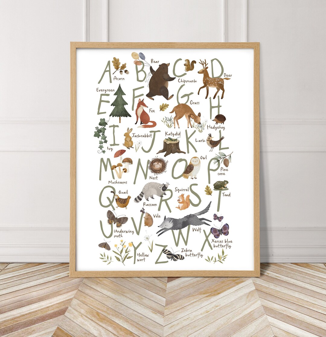 Woodland Animal Alphabet With Watercolor Details, Perfect for a ...