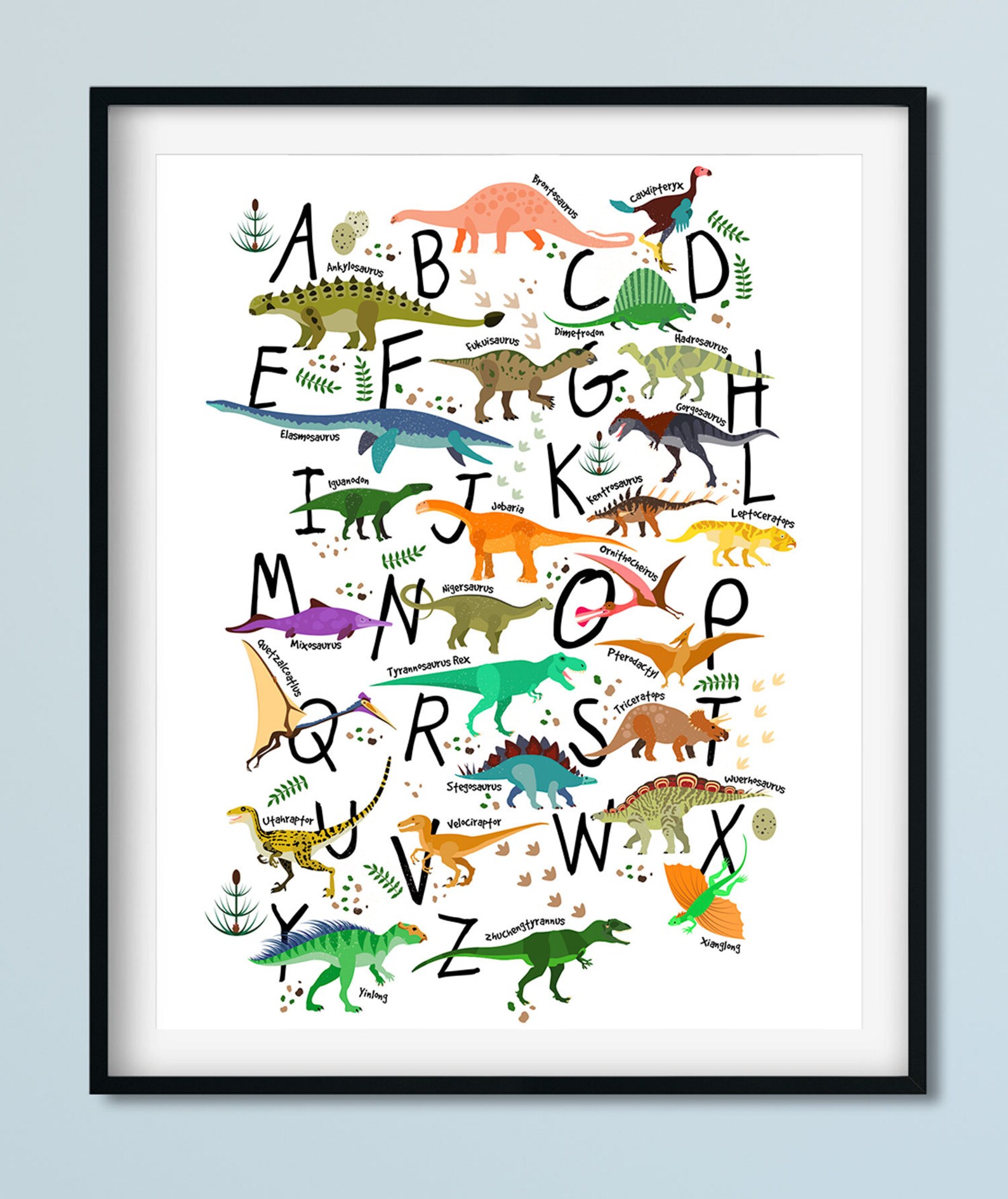 Dinosaur Nursery Decor Dinosaur Alphabet Printable Wall Art | Etsy