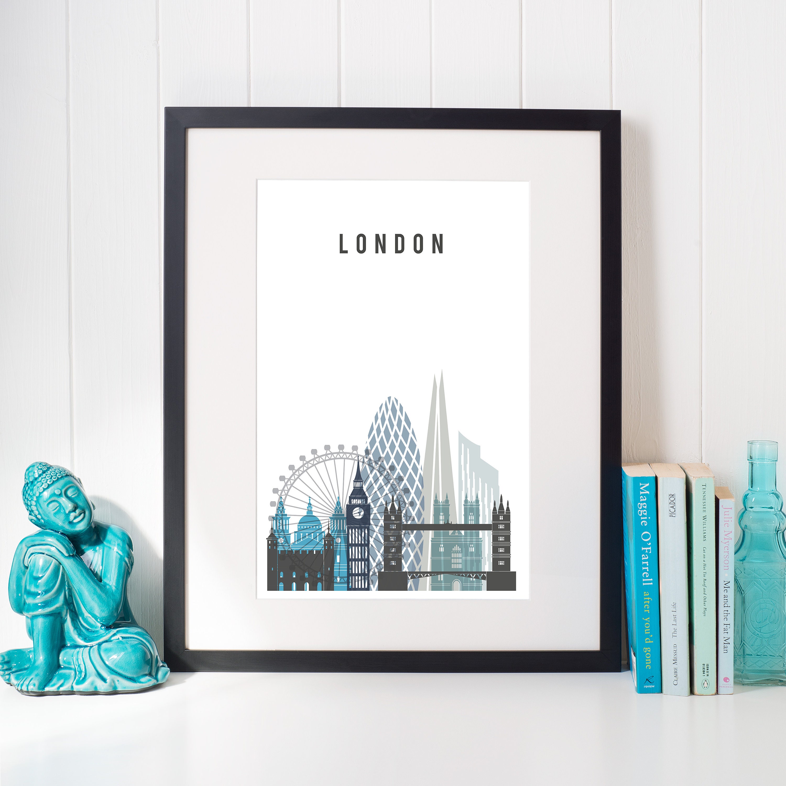 London Skyline Poster, Cityscape Wall Art, London Print Wall Art ...