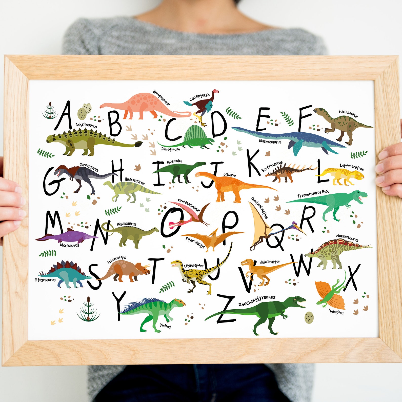 Dinosaur Print Set Dinosaur Alphabet Nursery Decor Dinosaur | Etsy