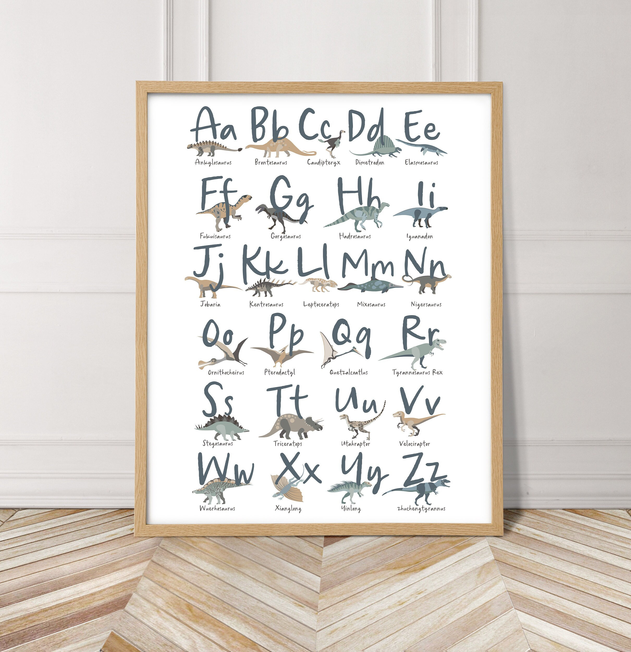 Dinosaur Alphabet Abc in Muted Colors, Perfect for a Dinosaur Theme ...