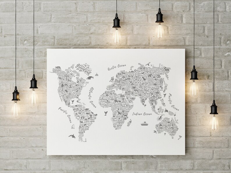 World Map Wall Art, Poster, Baby, Gift, Art Prints, World Map, Home ...