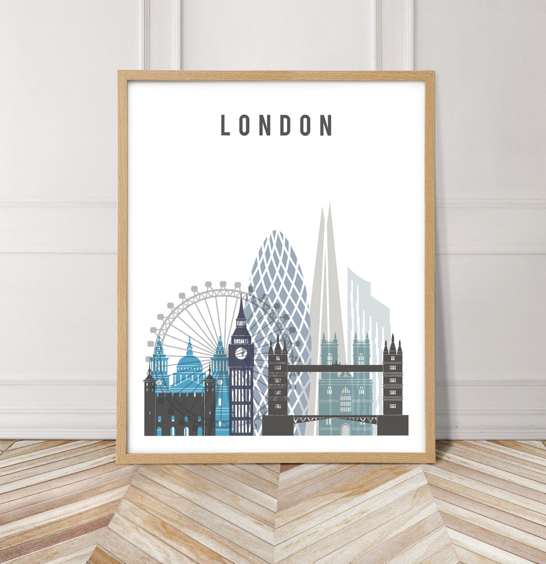 London Skyline Poster, Cityscape Wall Art, London Print Wall Art ...