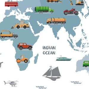 World Map Transportation Poster, Travel Nursery Decor, World Map Wall ...