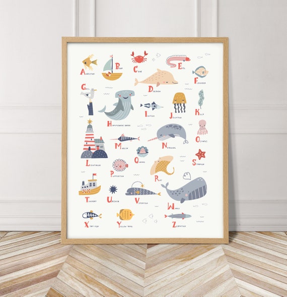 Ocean Sea Animals Alphabet Perfect for an Ocean Theme | Etsy