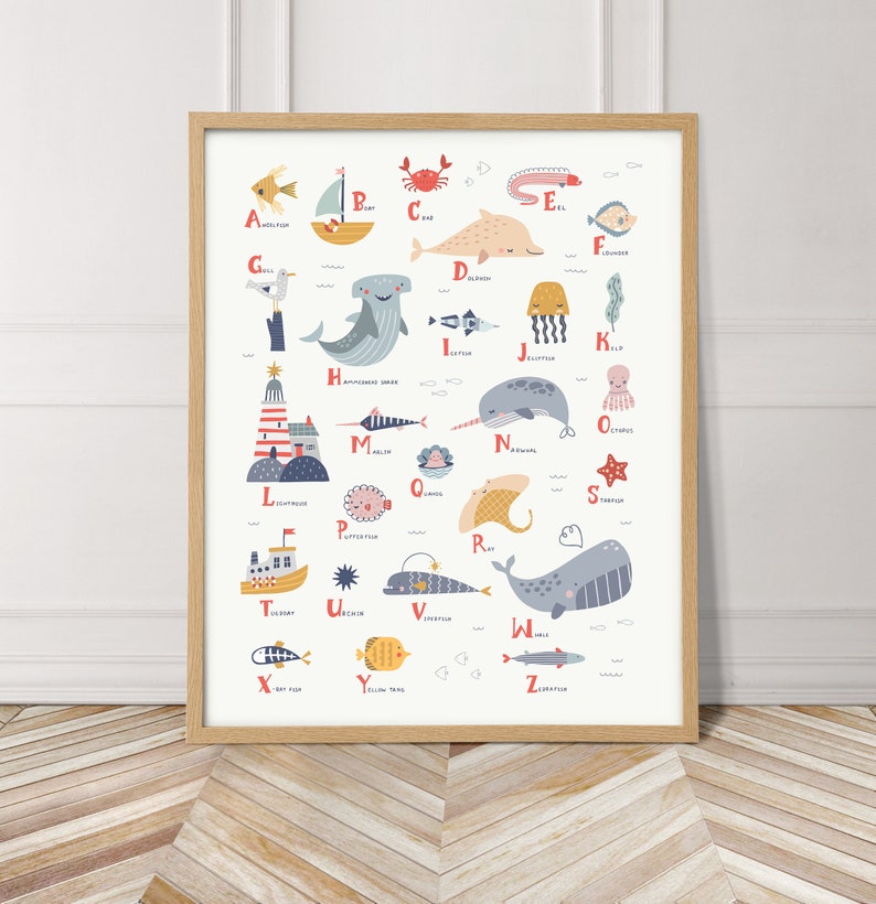 Ocean Sea Animals Alphabet Perfect for an Ocean Theme | Etsy