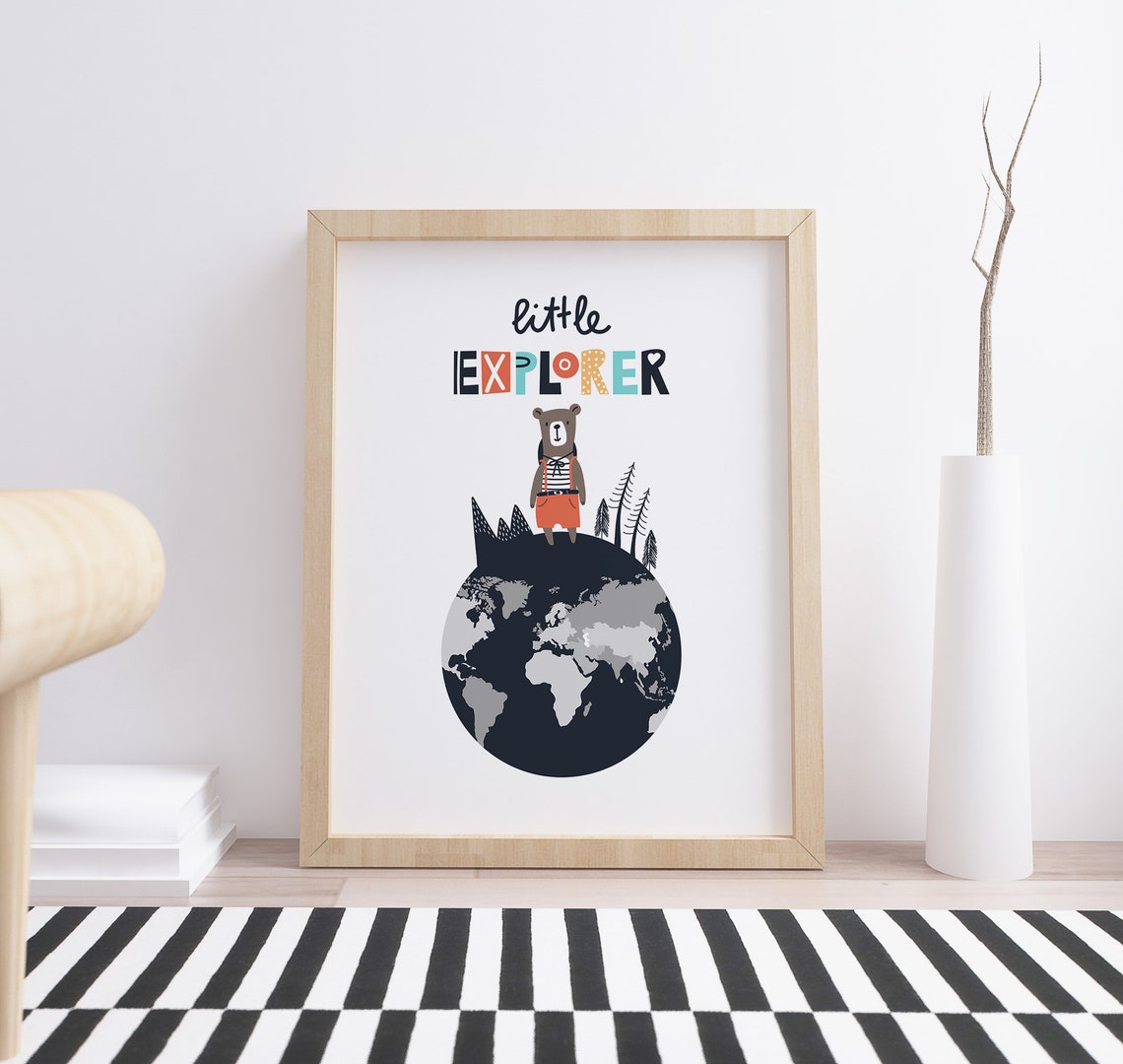 Little Explorer travel nursery decor safari nursery art | Etsy