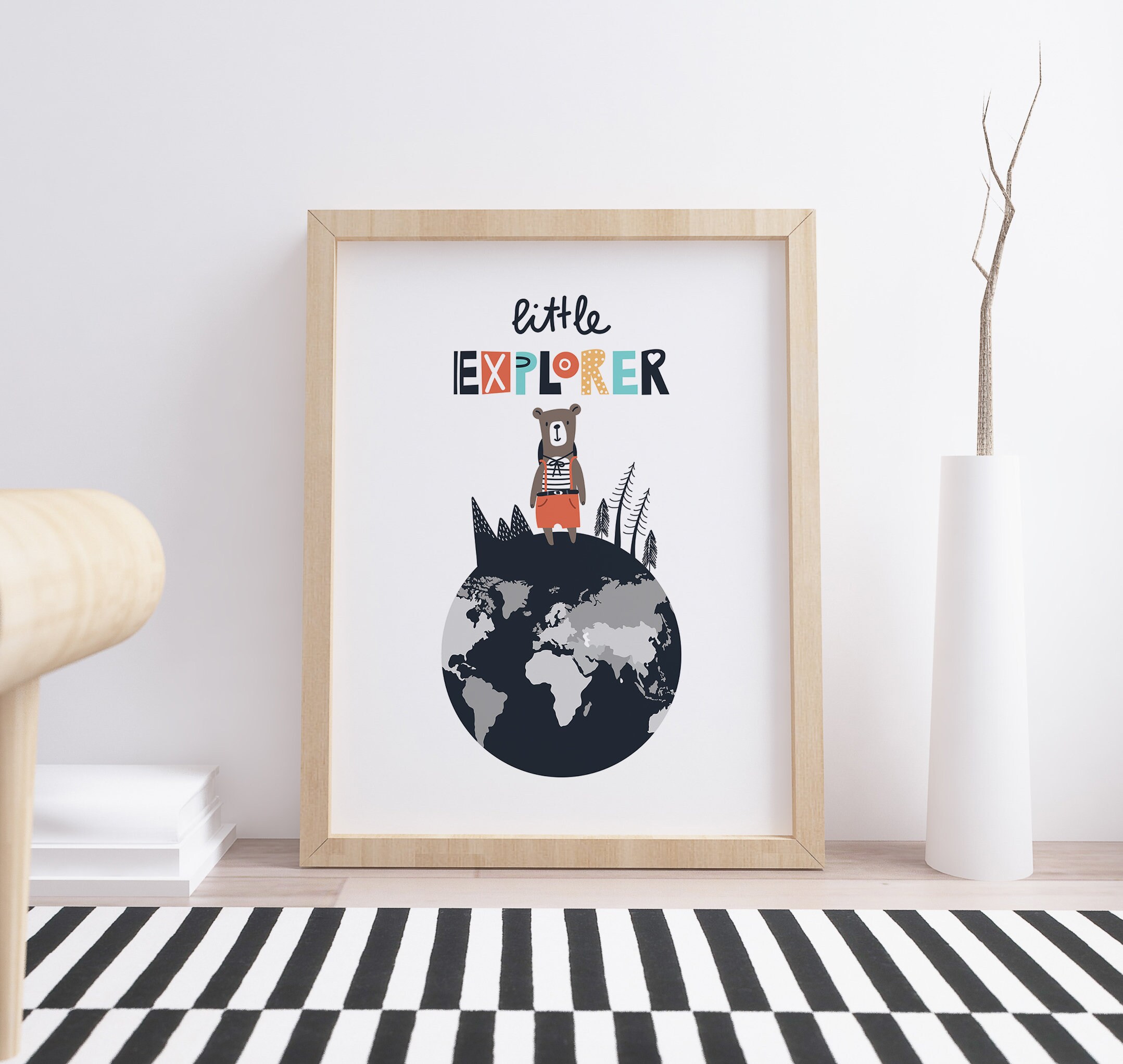 Little Explorer, Travel Nursery Decor, Safari Nursery Art, World Map ...