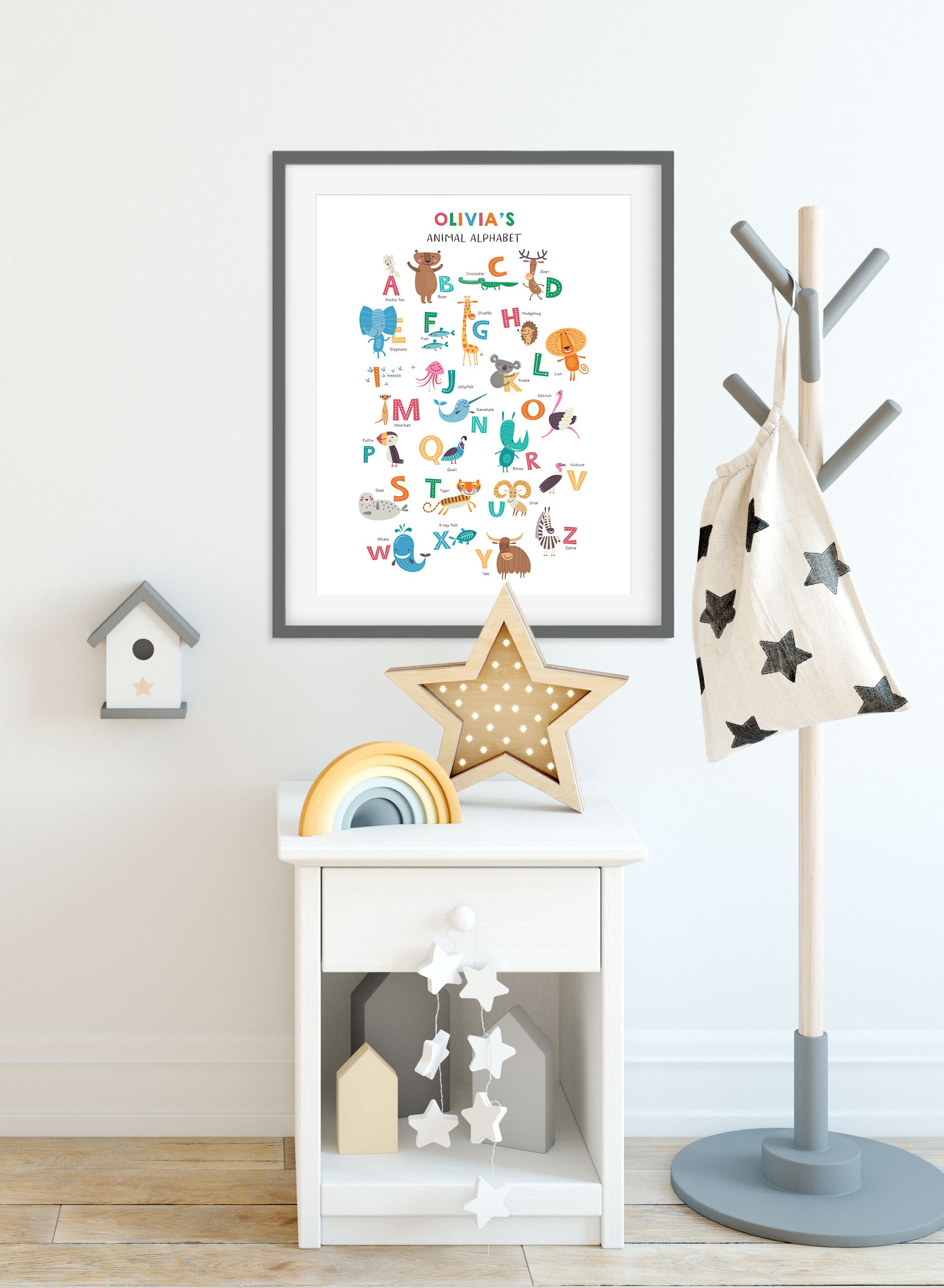 Personalized Animal Alphabet Print Animal Alphabet Poster | Etsy
