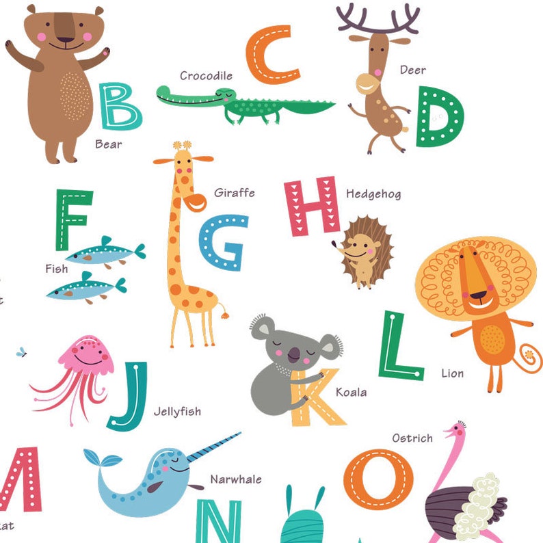Personalized Animal Alphabet Print Animal Alphabet Poster - Etsy