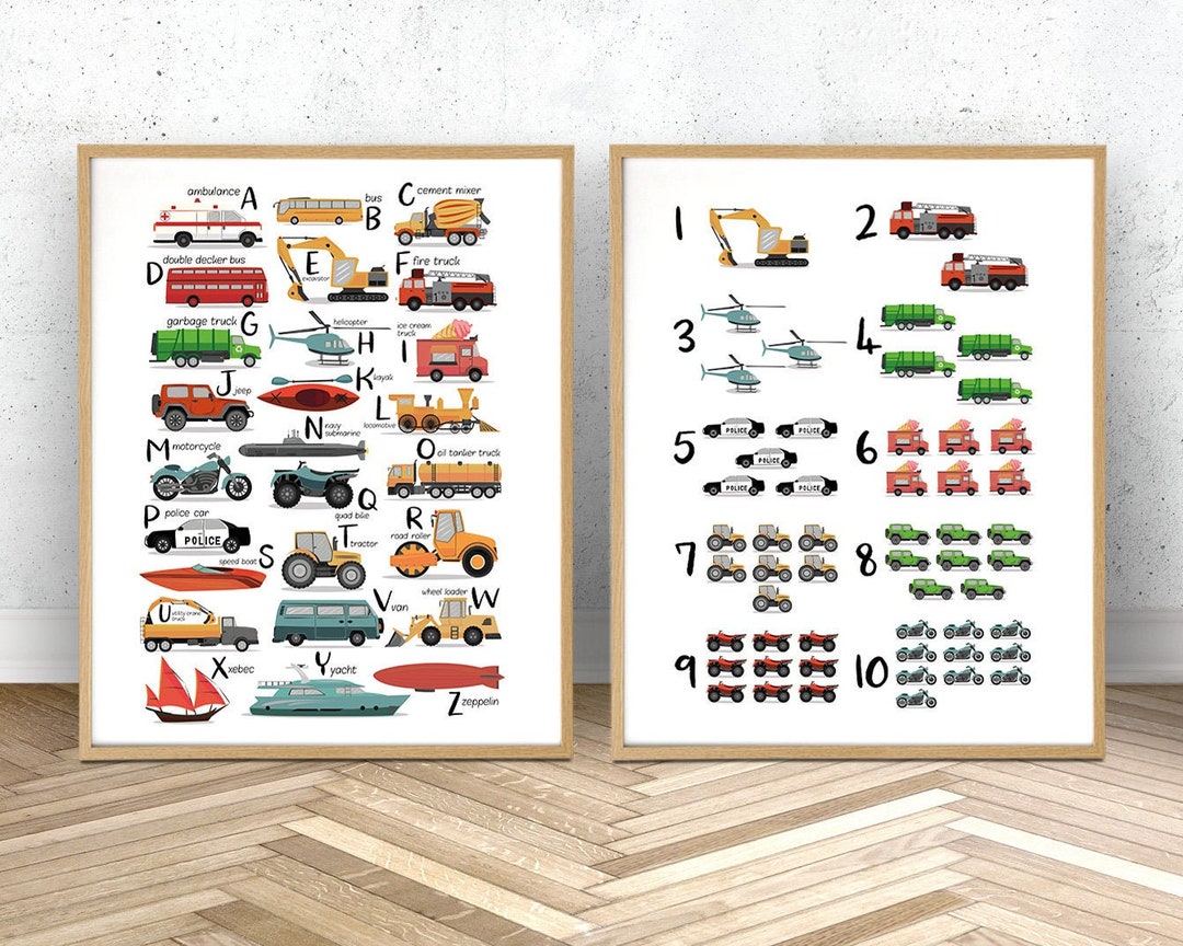 Transportation Alphabet Wall Art Alphabet Nursery Print - Etsy UK