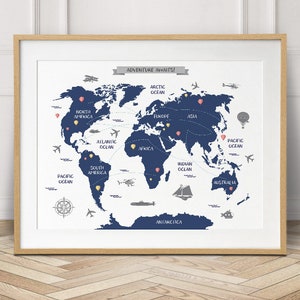 World Map Set of 3 Prints, Dream Big Little One Wall Art, You Are Our ...