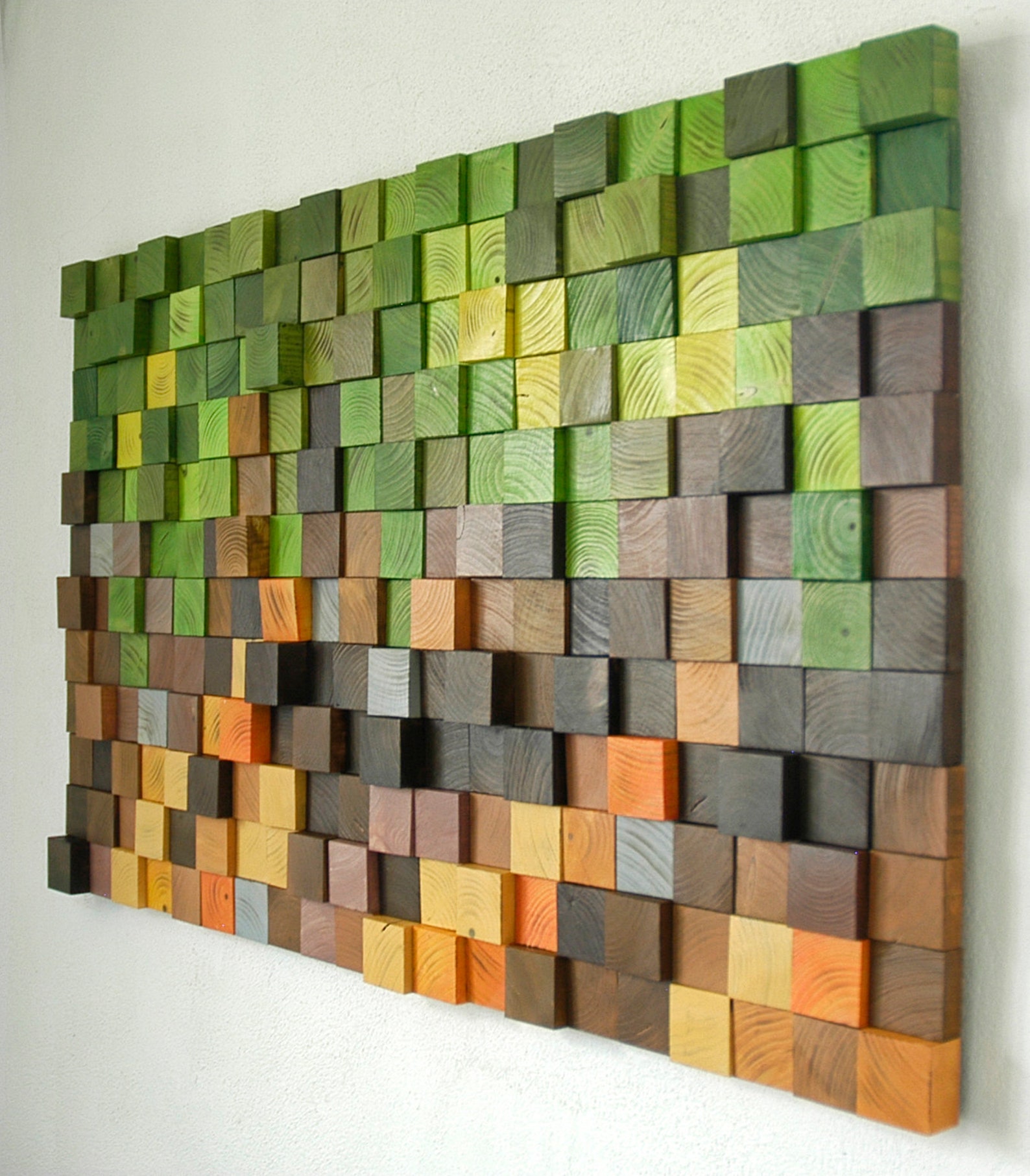 Minecraft Wood Wall Art Wood Wall Decor Wooden Mosaic - Etsy