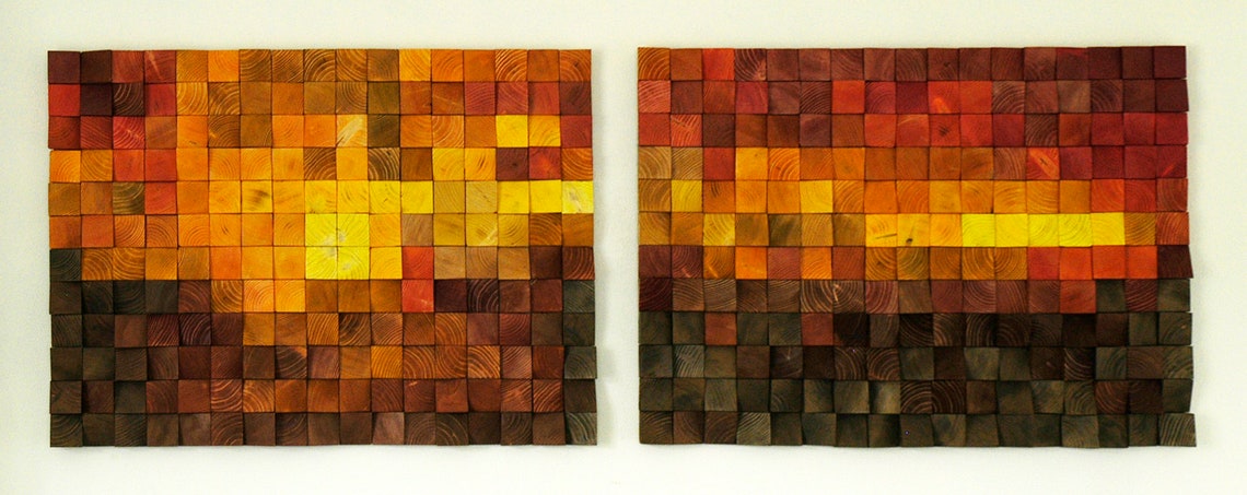 Magma Wood Wall Art Wall Decor Wooden Mosaic Abstract Art - Etsy