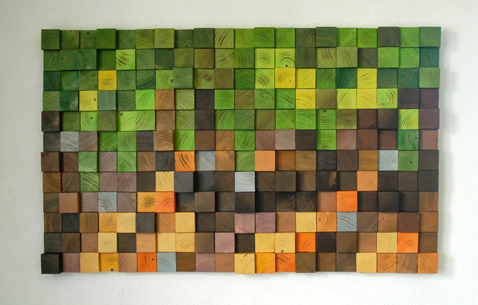 Minecraft Wood Wall Art Wood Wall Decor Wooden Mosaic - Etsy