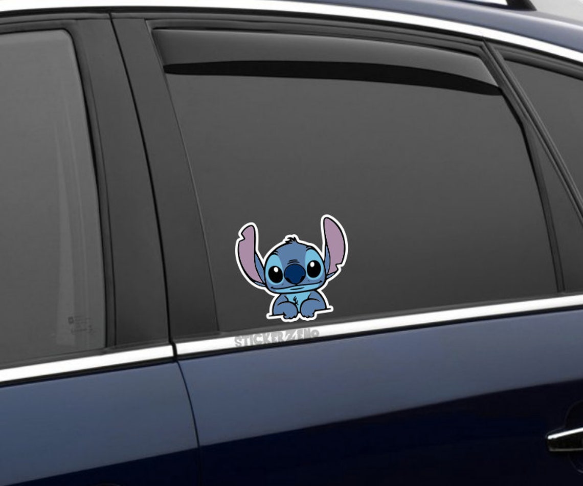 Stitch From Lilo & Stitch Climbing Peeking Waving Window Car | Etsy