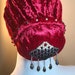 Red Low Bun Velvet Cap- Large Size - Etsy