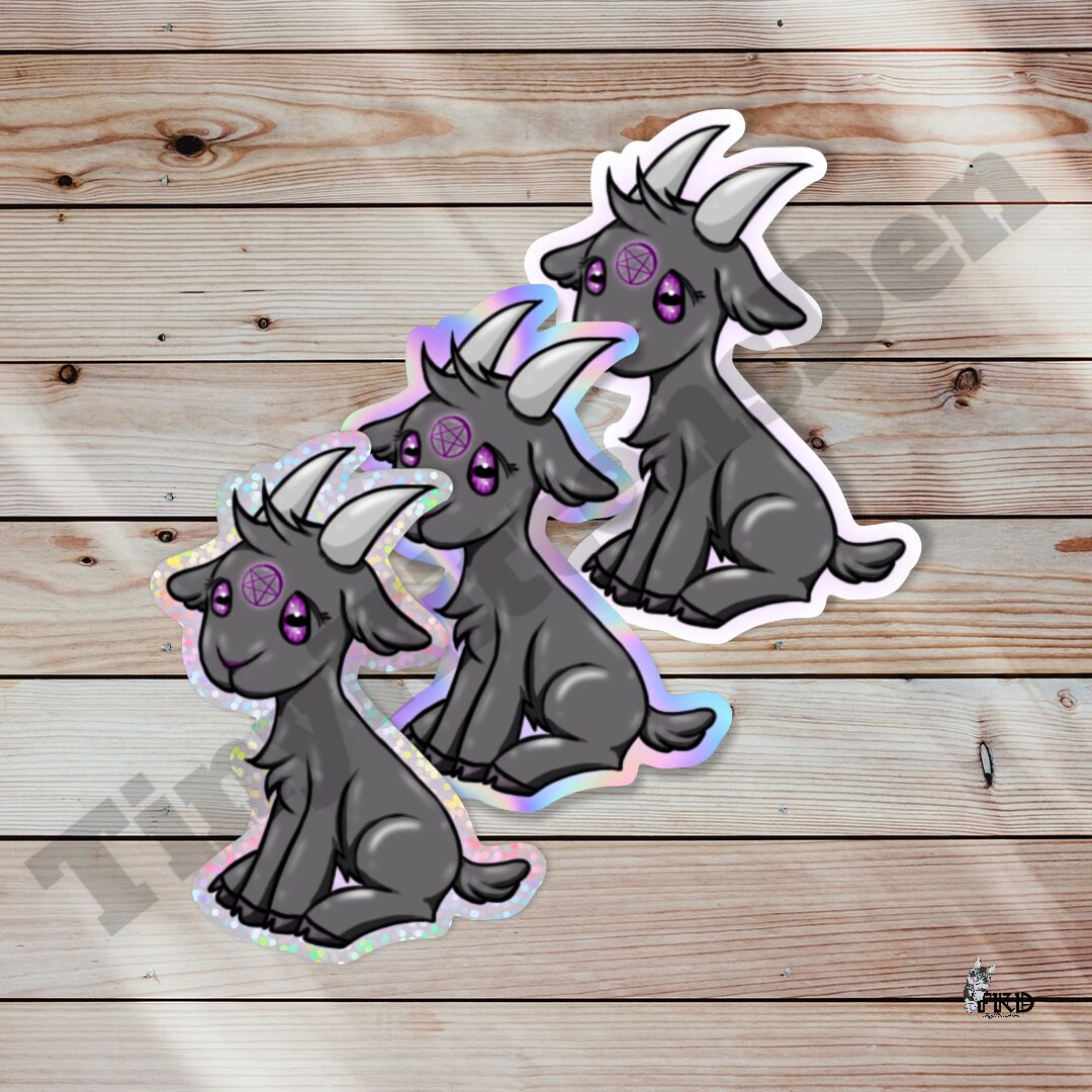 Cute Goat Vinyl Sticker, Indoor Outdoor, Weather Resistant, Scratch ...