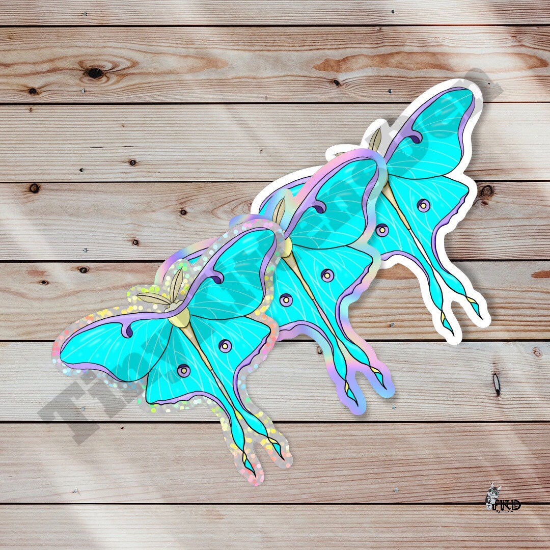 Witchy Luna Moth Vinyl Sticker Indoor Outdoor, Weather Resistant ...