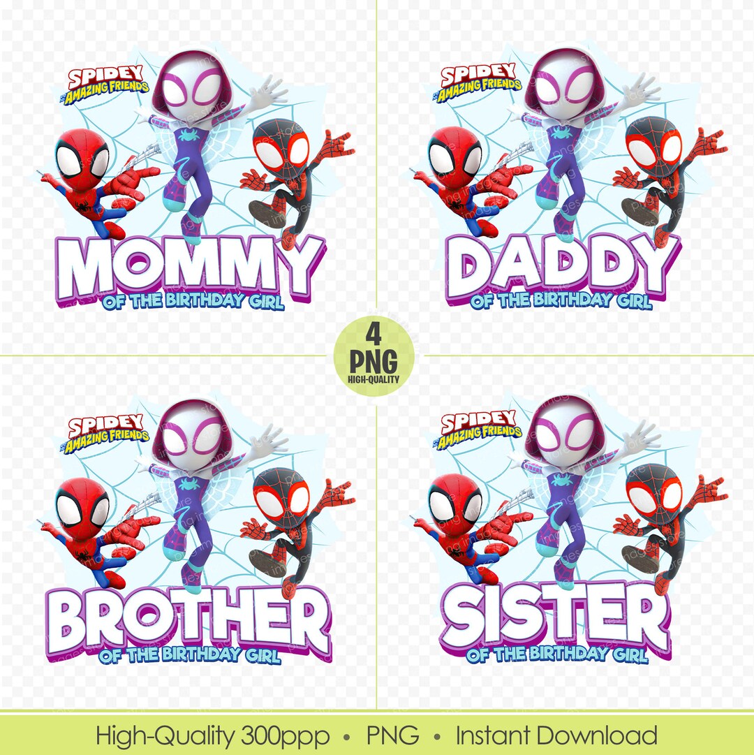 Spidey and His Amazing Friends Family Shirt PNG, Mommy, Daddy, Brother ...