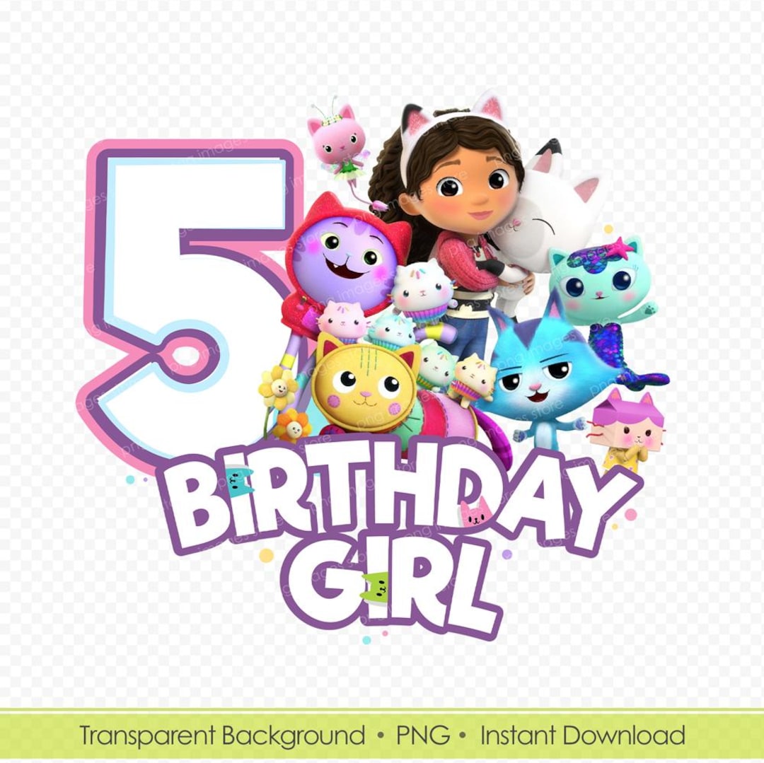 Gabby Dollhouse PNG, Gabby 5th Birthday Shirt Printable Gabby Dollhouse Birthday Design Digital ...