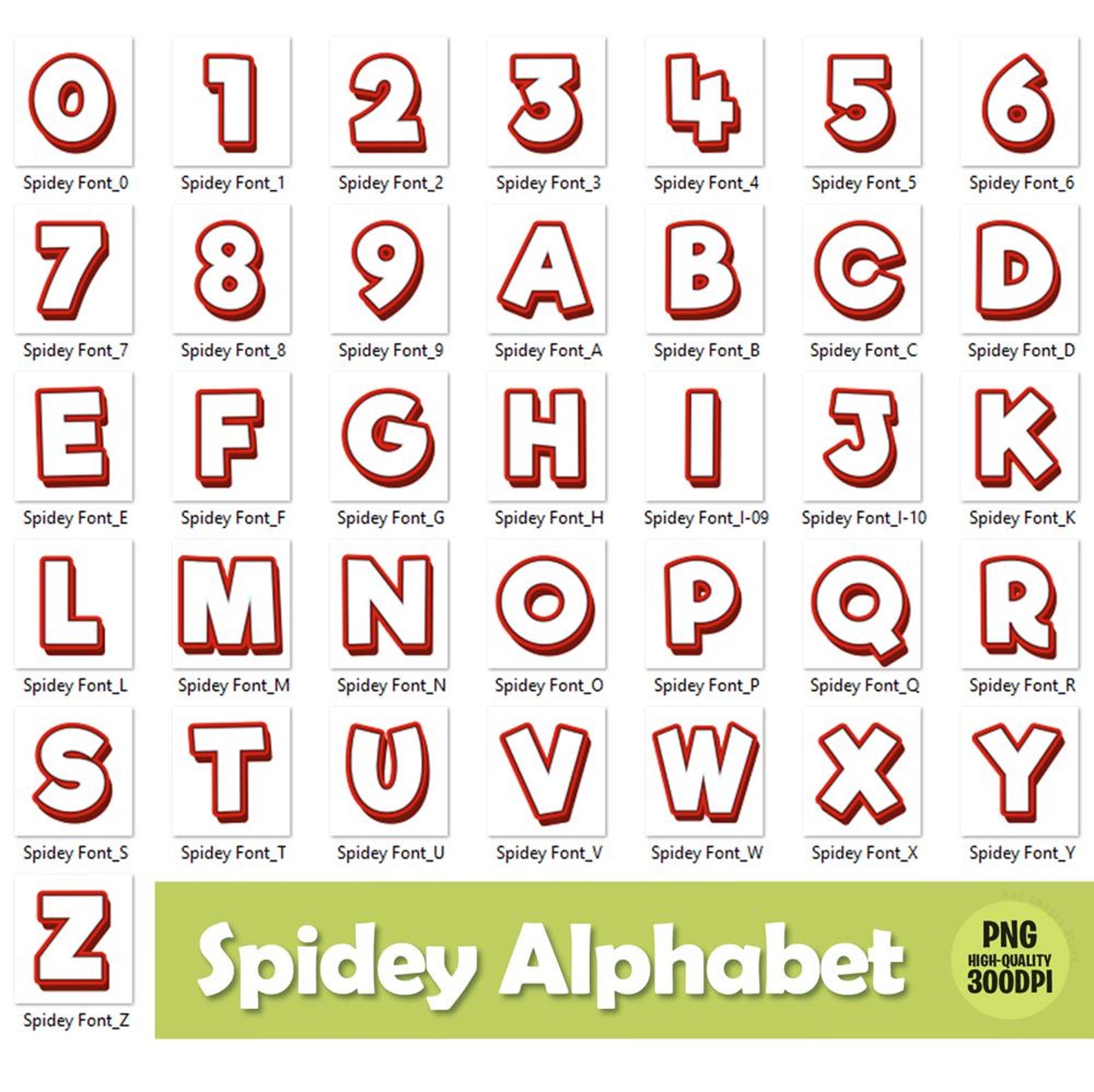 Spidey and His Amazing Friends Font SVG and PNG - Superhero Alphabet ...