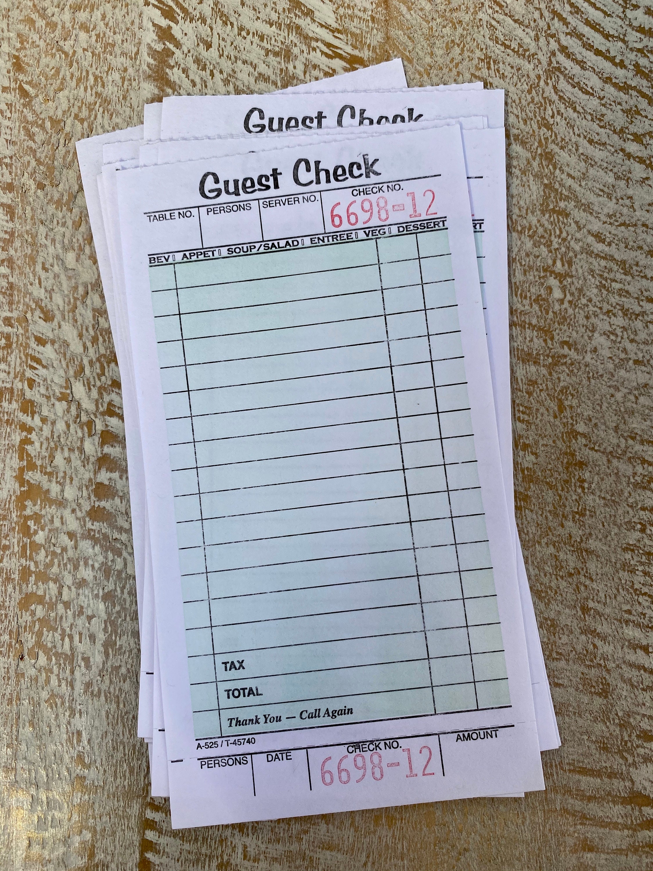 Guest Checks | Paper Ephemera | Junk Journal Supply | Set of 10 | Set ...