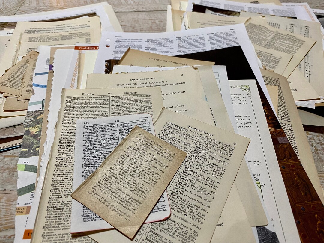 Bundle of Fifty Pages Plus Vintage and Antique Book Pages for Junk ...