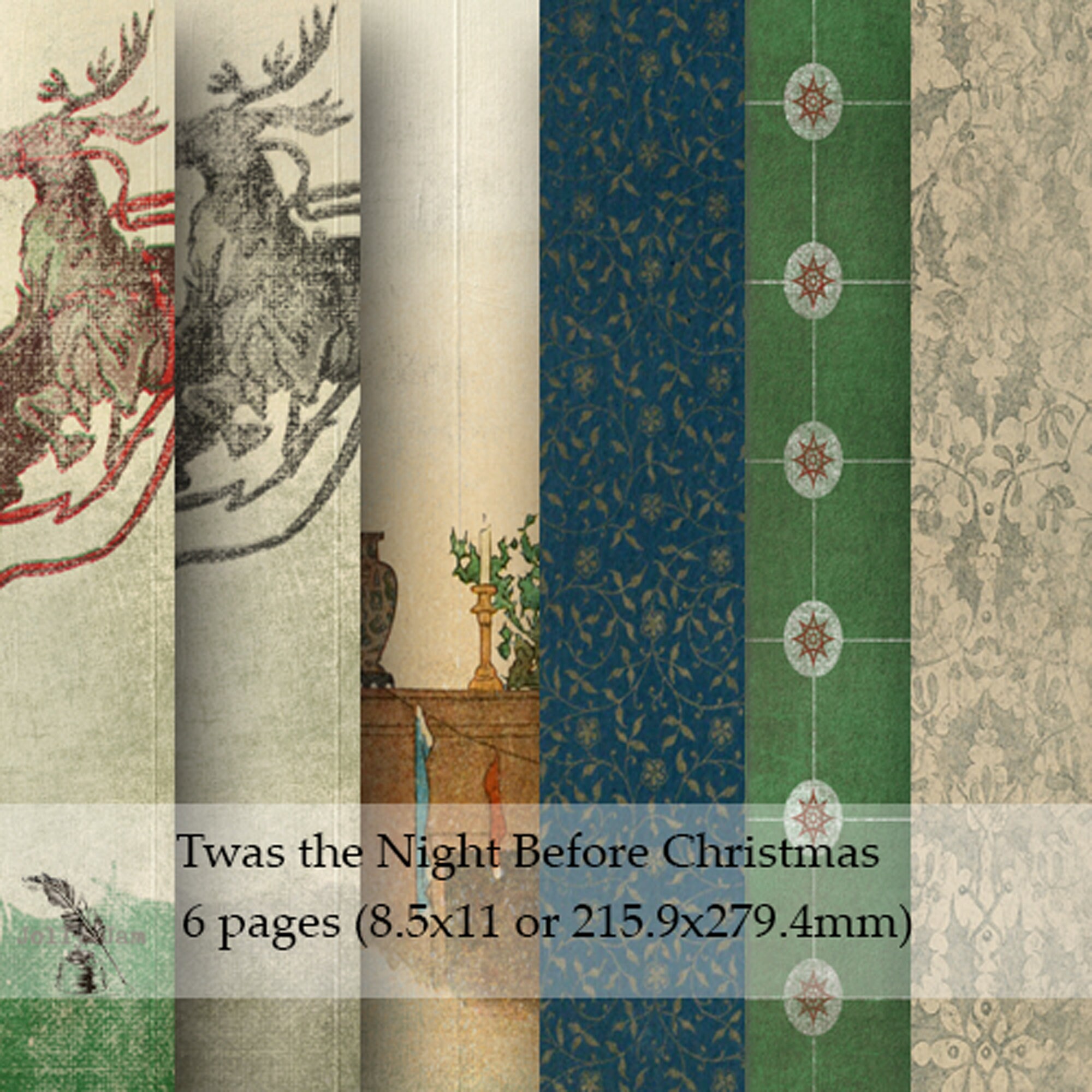 Twas the Night Before Christmas Digital Vintage Christmas Junk Journal ...