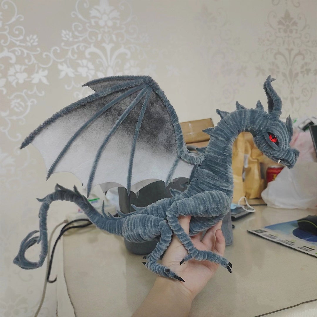 Gray Dragon Doll,demon Fantasy Dragon Toy,grey Pterosaur Plush Doll ...