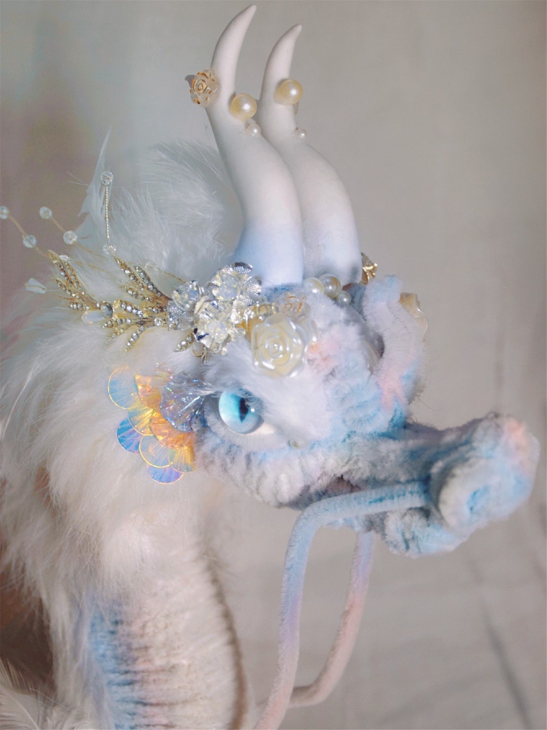 Delicate Dragon Dolls,blue White Fantasy Dragon Toy,holy Dragon Plush ...