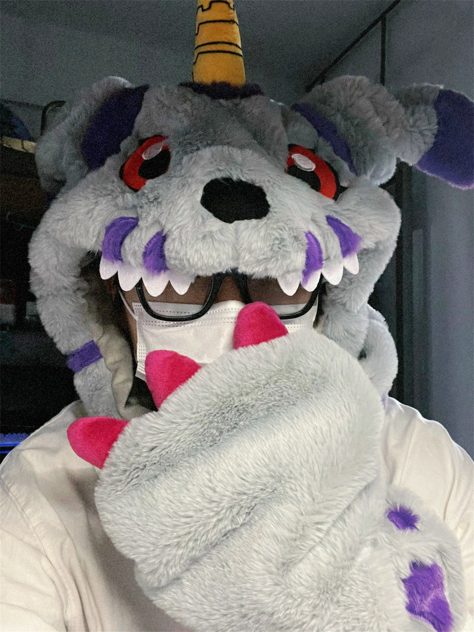 Hand Sewing Monster Hats Hand Woven Ear Moveable Furry Hat for Cosplay ...