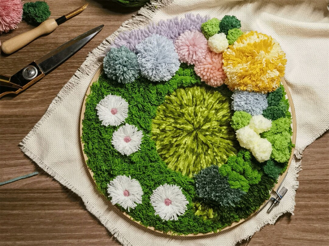 Hand Sewing Moss Coasters,embroidery Moss Plush Cushion,home Decor ...