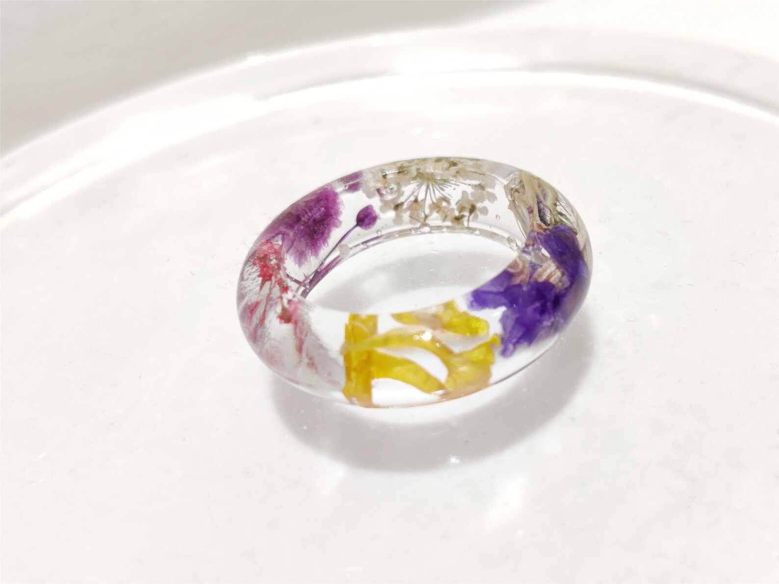 Flower Ring,handmade Pressed Flower Ring,custom Real Flower Rings ...